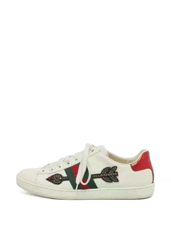 Gucci Snakeskin-embossed Embellished Sneakers