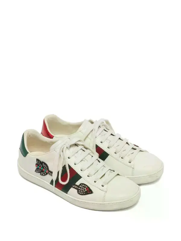 Gucci Snakeskin-embossed Embellished Sneakers