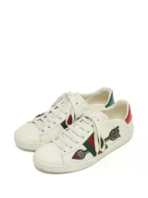 Gucci Snakeskin-embossed Embellished Sneakers
