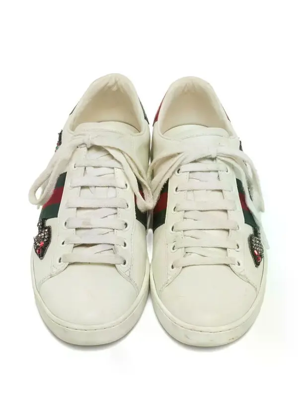Gucci Snakeskin-embossed Embellished Sneakers