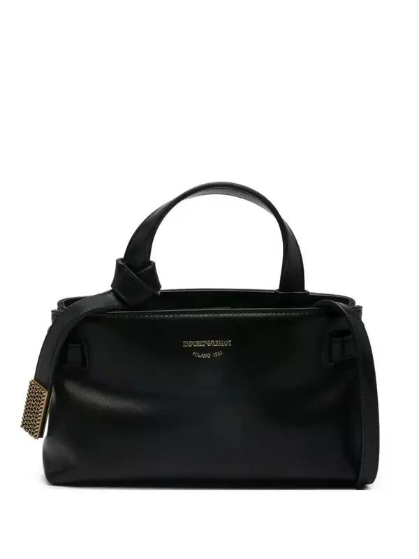 Emporio Armani Knot Detail Handle Tote Bag - Black