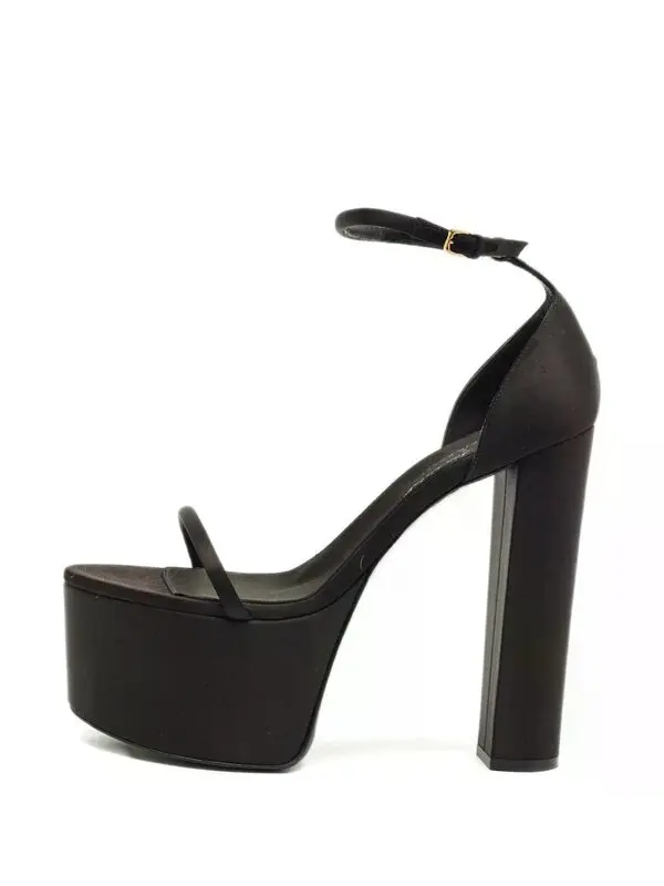 SERGIO ROSSI Satin Platform Sandals