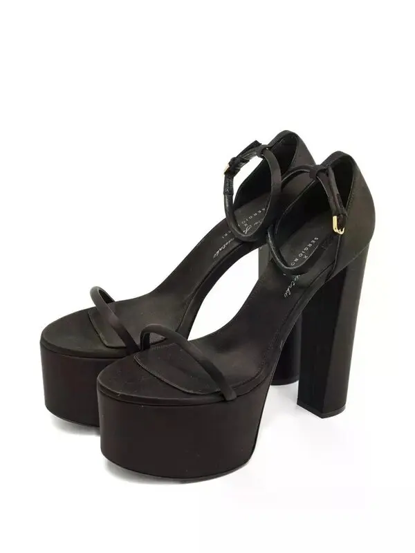 SERGIO ROSSI Satin Platform Sandals