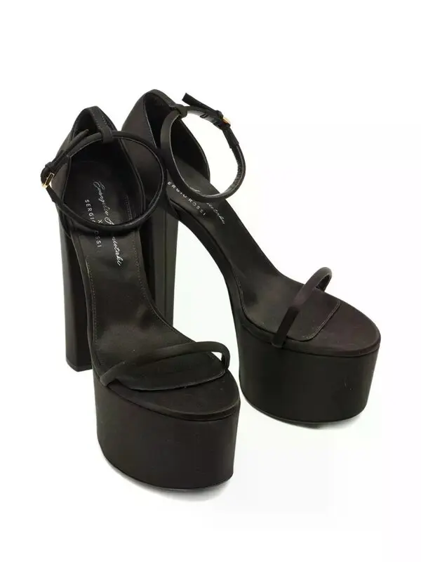 SERGIO ROSSI Satin Platform Sandals