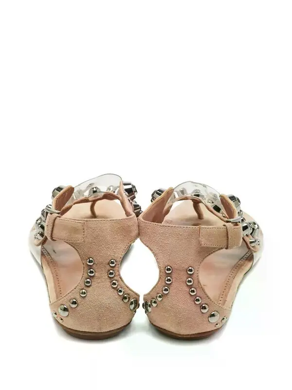 Alaïa Crystal Embellished Suede Flats