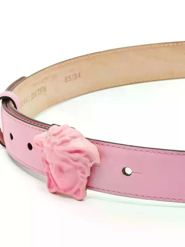 Versace Medusa-Buckle Leather Belt - Pink | Editorialist display picture 1