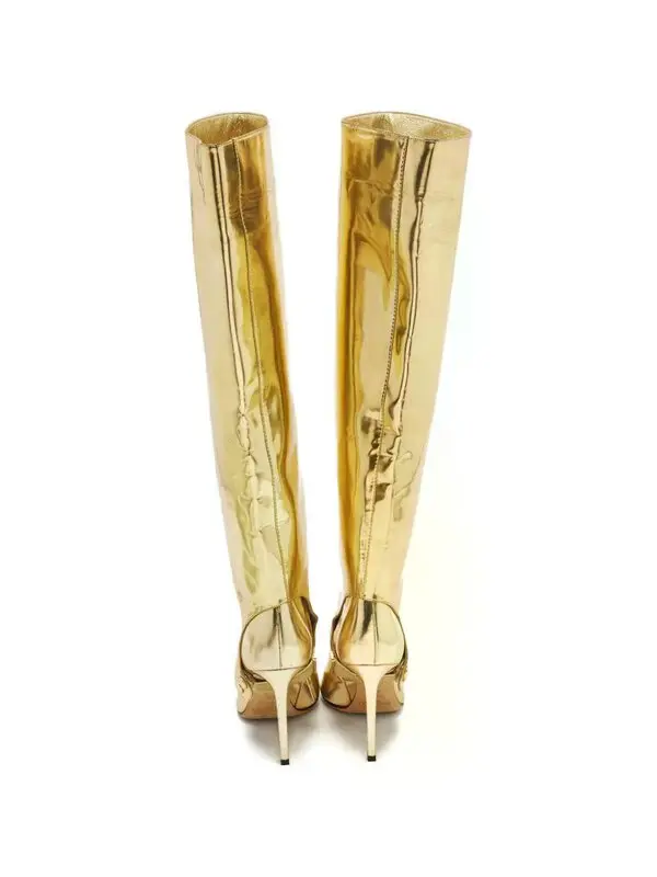 JIMMY CHOO Hurley Mirrored-effect Leather Boots