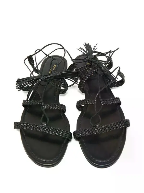 AQUAZZURA Stromboli Braided Leather Sandals