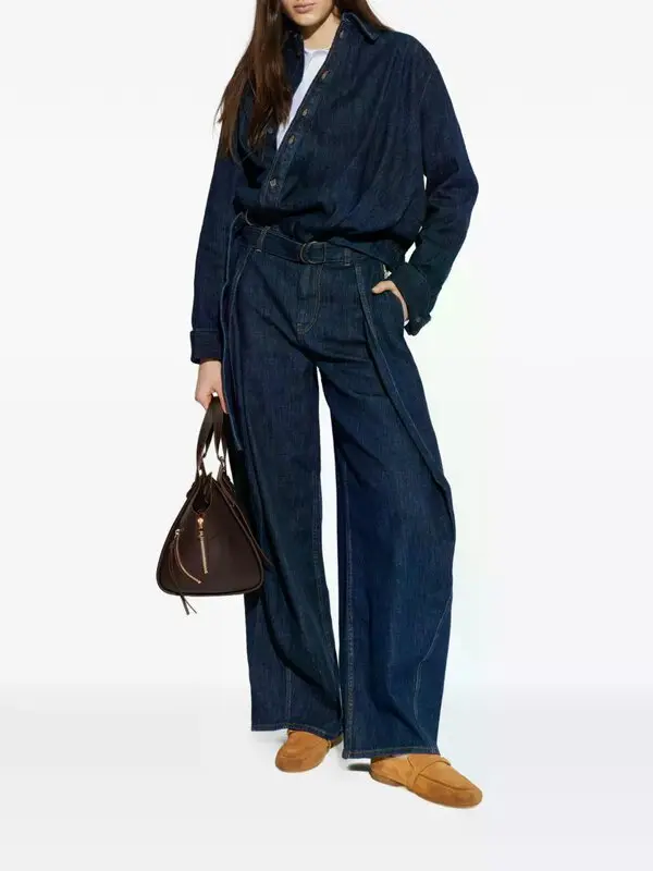 Loewe Belted Pleated Wide-leg Jeans