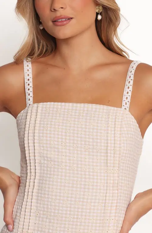 PETAL & PUP Zephyra Eyelet Fit & Flare Mini Dress