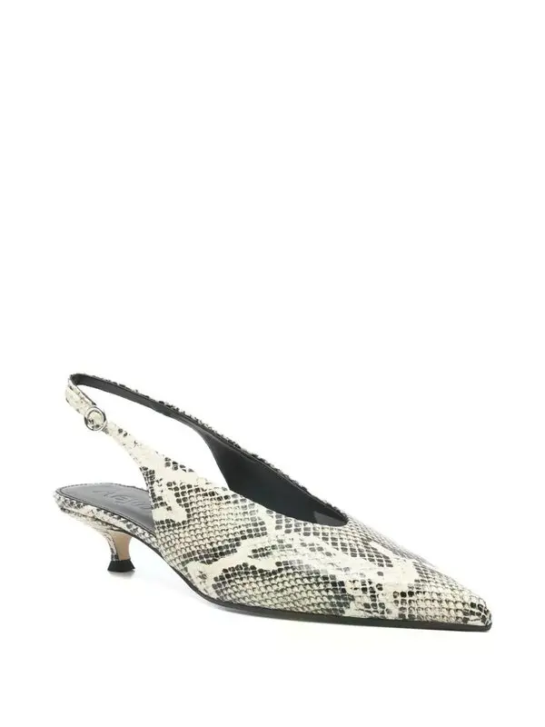 AeydĒ Camila Snake-print Slingback Pumps