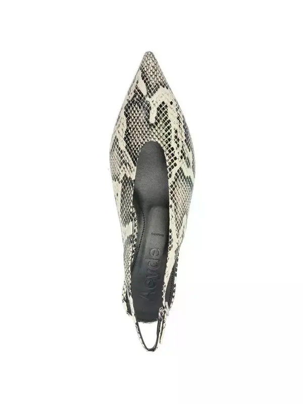 AeydĒ Camila Snake-print Slingback Pumps