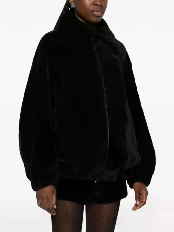 Nour Hammour Plush Bomber Jacket