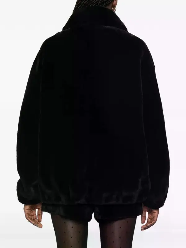 Nour Hammour Plush Bomber Jacket