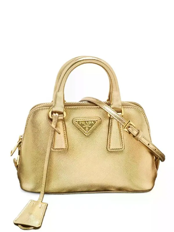 Prada Mini Promenade Leather Satchel Bag - Gold