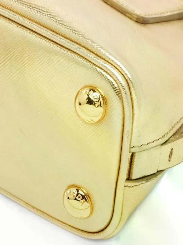 Prada Mini Promenade Leather Satchel Bag - Gold