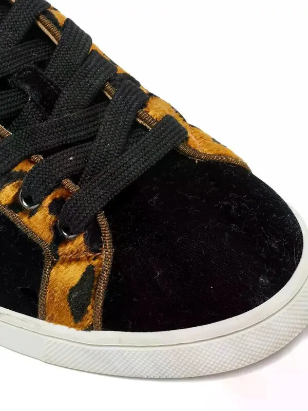 CHRISTIAN LOUBOUTIN Velvet Leopard Print Sneakers