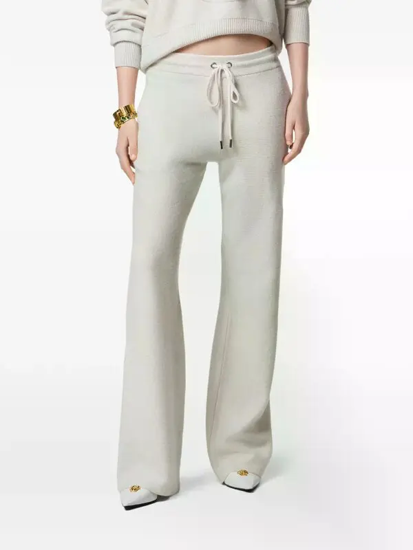 Versace Knitted Flared Trousers With Drawstring Fastening