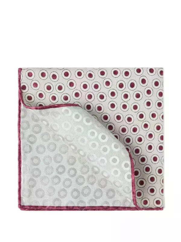 Brunello Cucinelli Polka Dot Silk Pocket Square Scarf - Neutrals