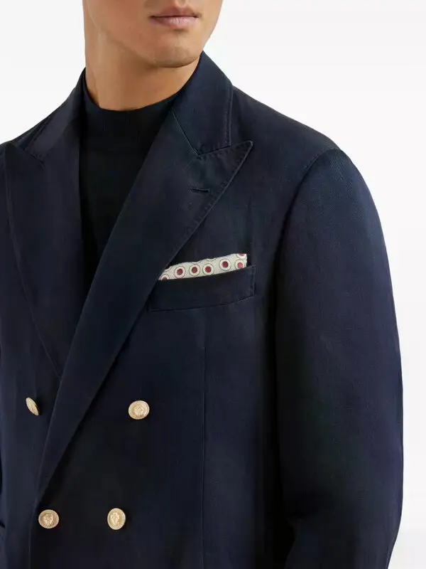Brunello Cucinelli Polka Dot Silk Pocket Square Scarf