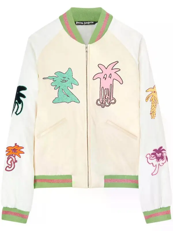 Palm Angels Palmity Quilted Bomber Jacket - Neutrals