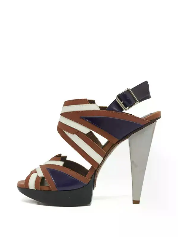 Marni Leather Platform Sandals - Brown