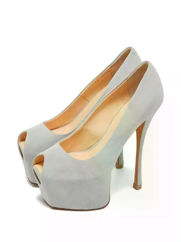 GIUSEPPE ZANOTTI Liza Platform Peep-toe Pumps - Grey
