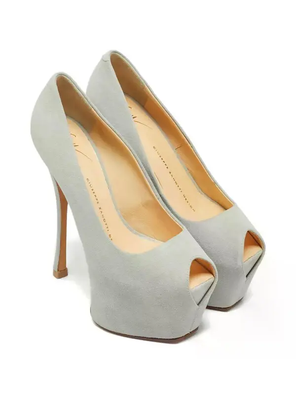 GIUSEPPE ZANOTTI Liza Platform Peep-toe Pumps - Grey