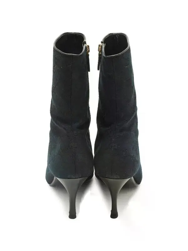 Gucci Gg Canvas Pointed Ankle Boots