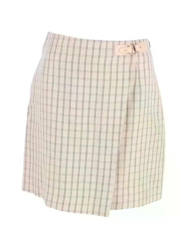 Sandro Checked-pattern Wrap Mini Skirt