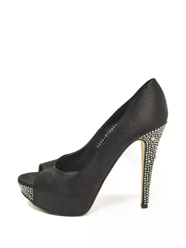 GINA Satin Embellished Platform Pumps