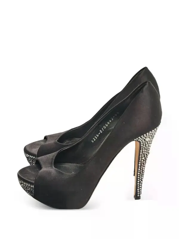 GINA Satin Embellished Platform Pumps