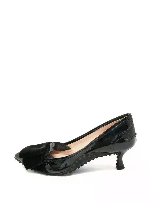 TOD'S Velvet-bow Leather Pumps