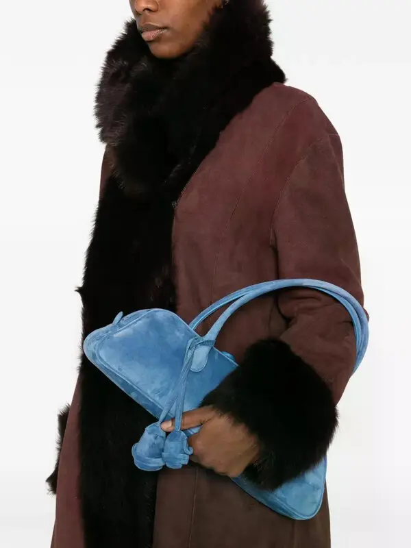Magda Butrym Brigitte Trapeze Suede Shoulder Bag - Blue