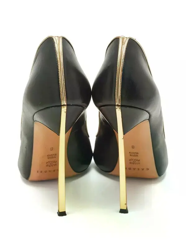 Casadei Leather Peep-toe Blade Heel Pumps