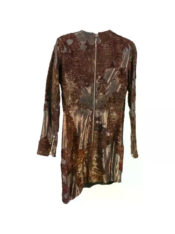 Balmain Textured Long Sleeve Mini Dress