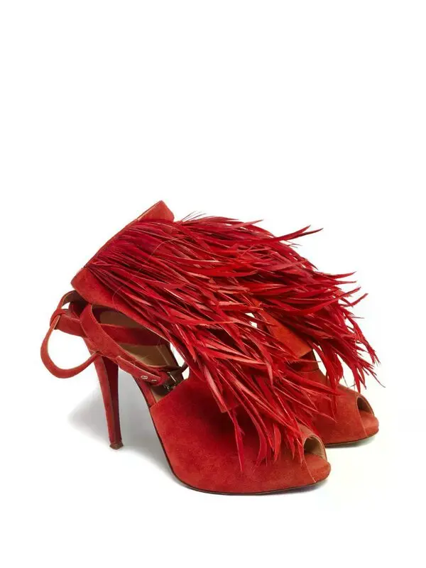 AQUAZZURA Open-toe Suede Stiletto Pumps
