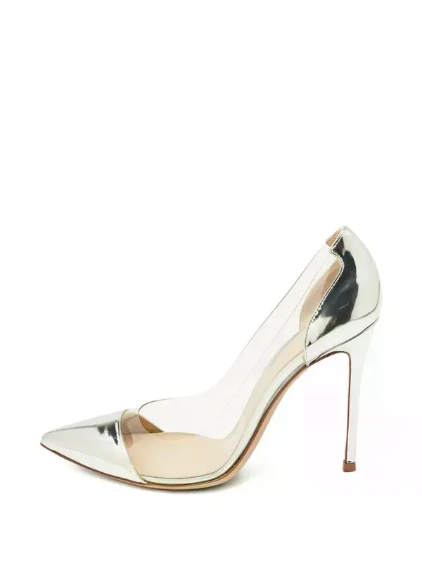 GIANVITO ROSSI Point-toe Stiletto Heeled Pumps - Silver