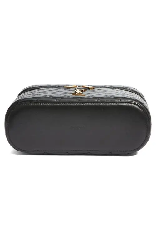 Saint Laurent Large Gaby Quilted Leather Vanity Case - Noir