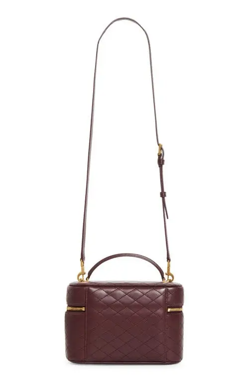 Saint Laurent Large Gaby Quilted Leather Vanity Case - Rouge Cabernet