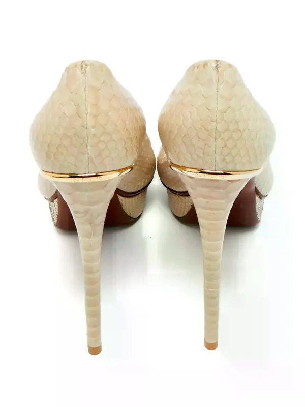 LOUIS VUITTON Python Peep-toe Stiletto Sandals