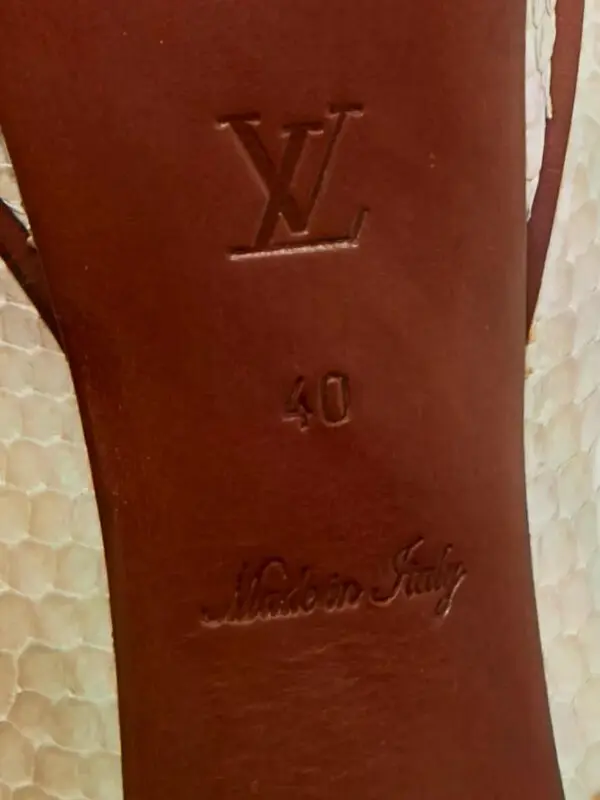 LOUIS VUITTON Python Peep-toe Stiletto Sandals