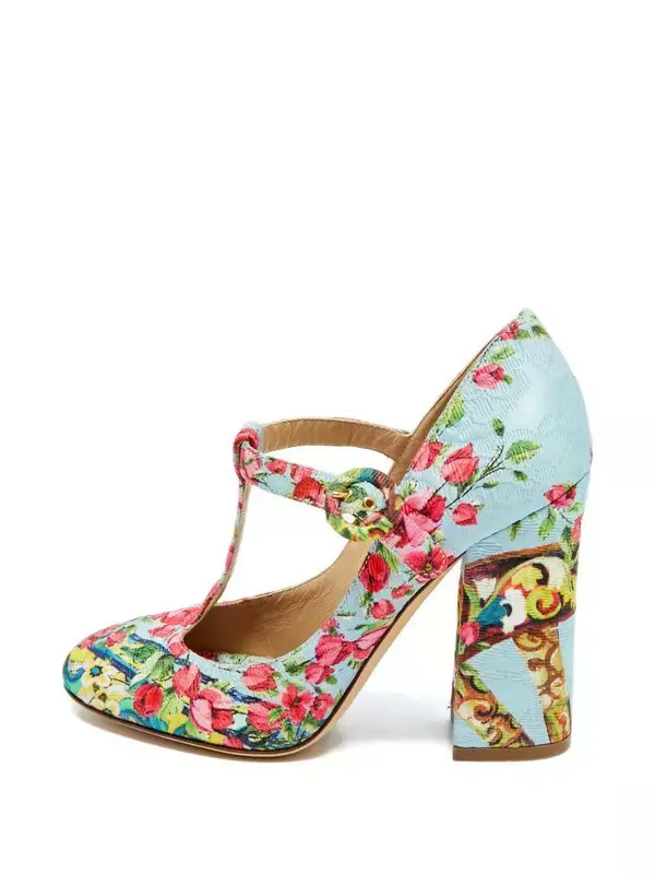 Dolce & Gabbana Brocade T-strap Pumps
