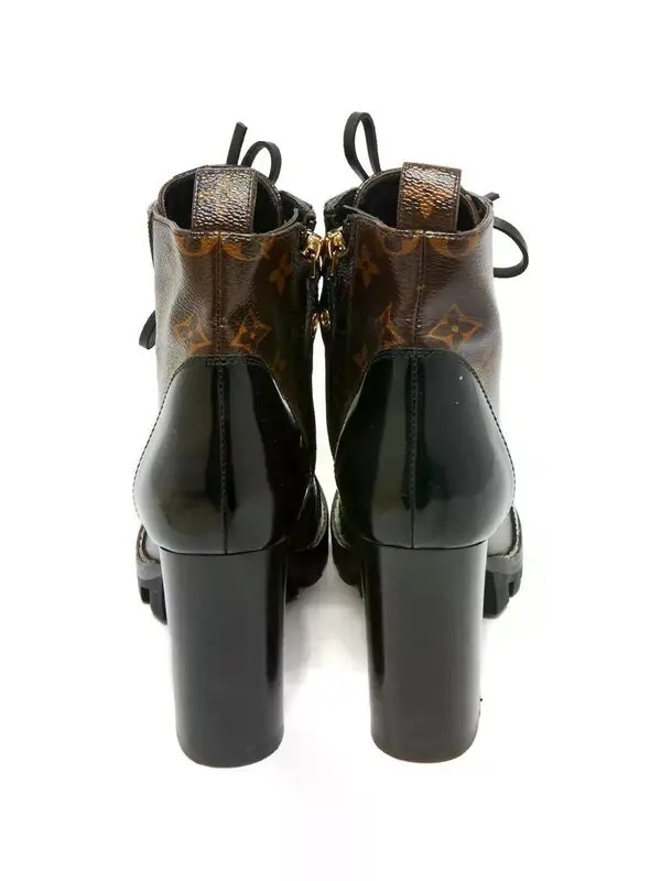LOUIS VUITTON Monogram Chunky Heel Boots