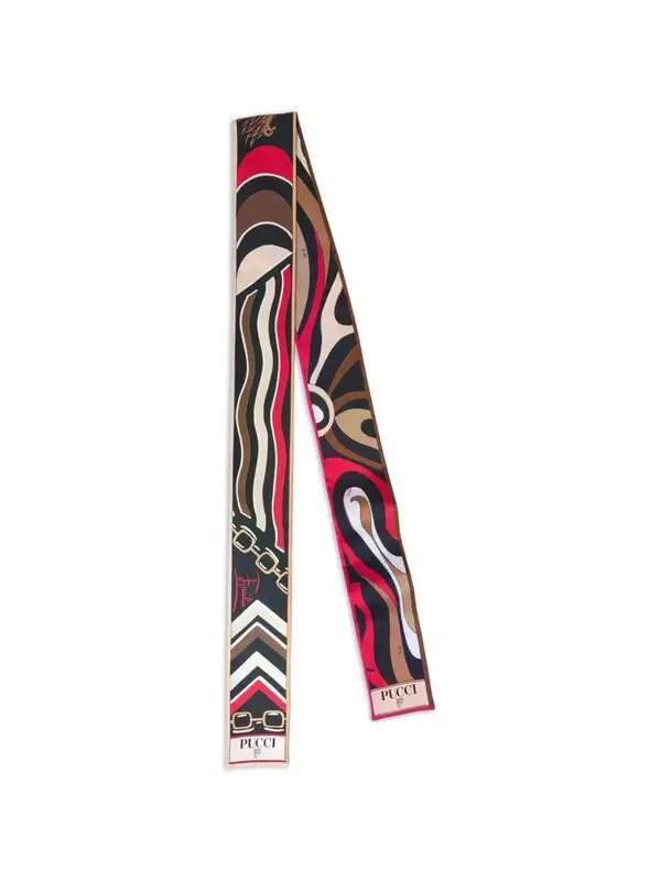 Emilio Pucci Istrice Marmo-print Silk Scarf - Black