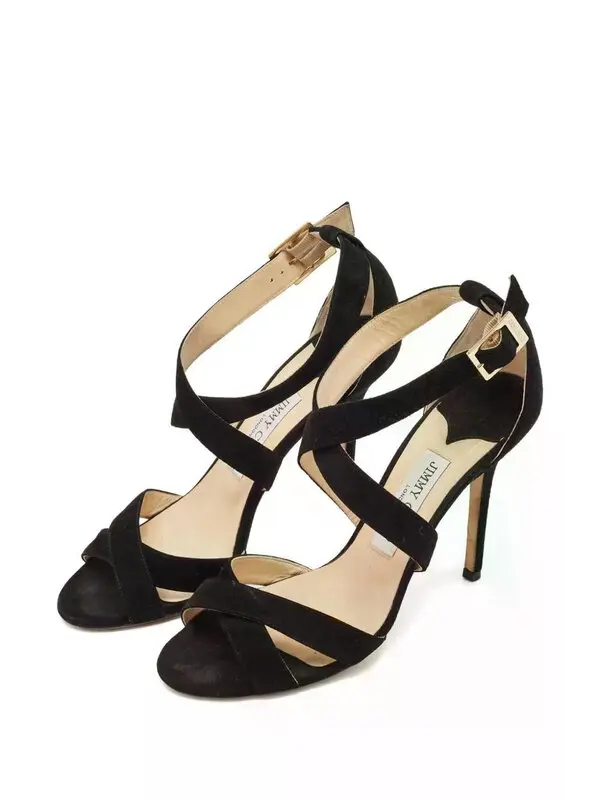 JIMMY CHOO Suede Ankle-strap Stiletto Sandals
