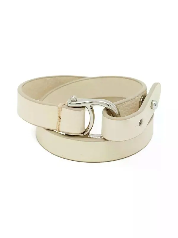 AIGNER Leather Wrap Bracelet - Silver