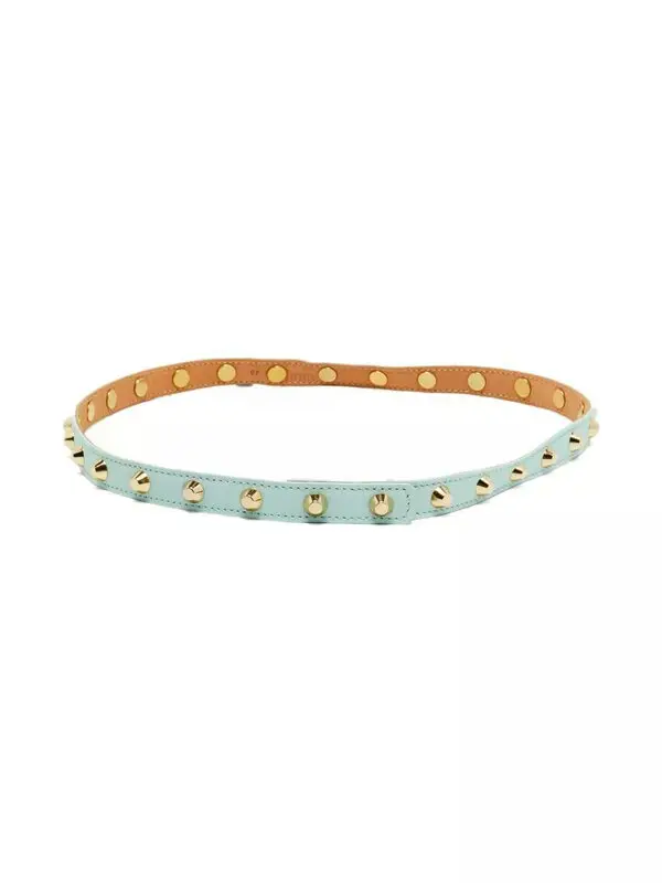Versace Studded Leather Wrap Bracelet - Blue