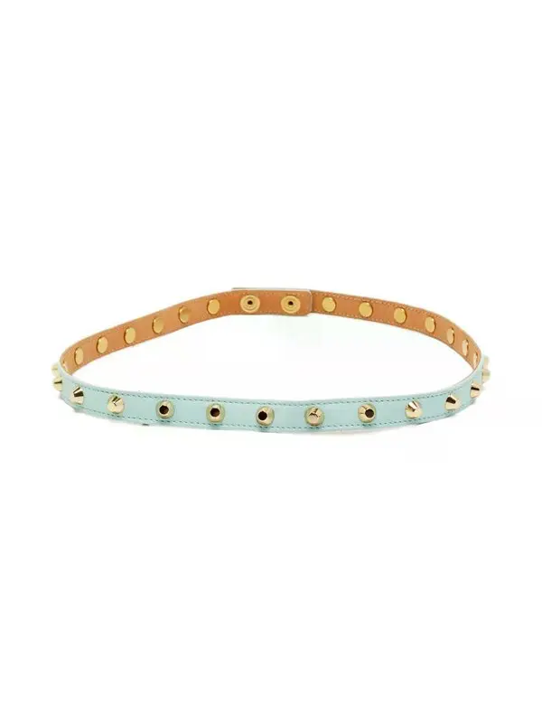 Versace Studded Leather Wrap Bracelet