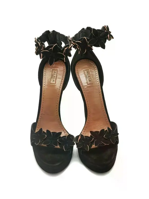 Alaïa 145mm Platform Flower Sandals